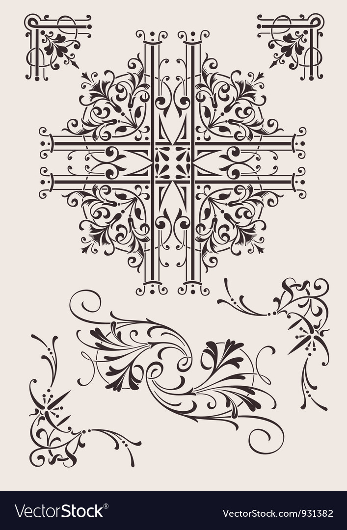 Set ornate design elements Royalty Free Vector Image
