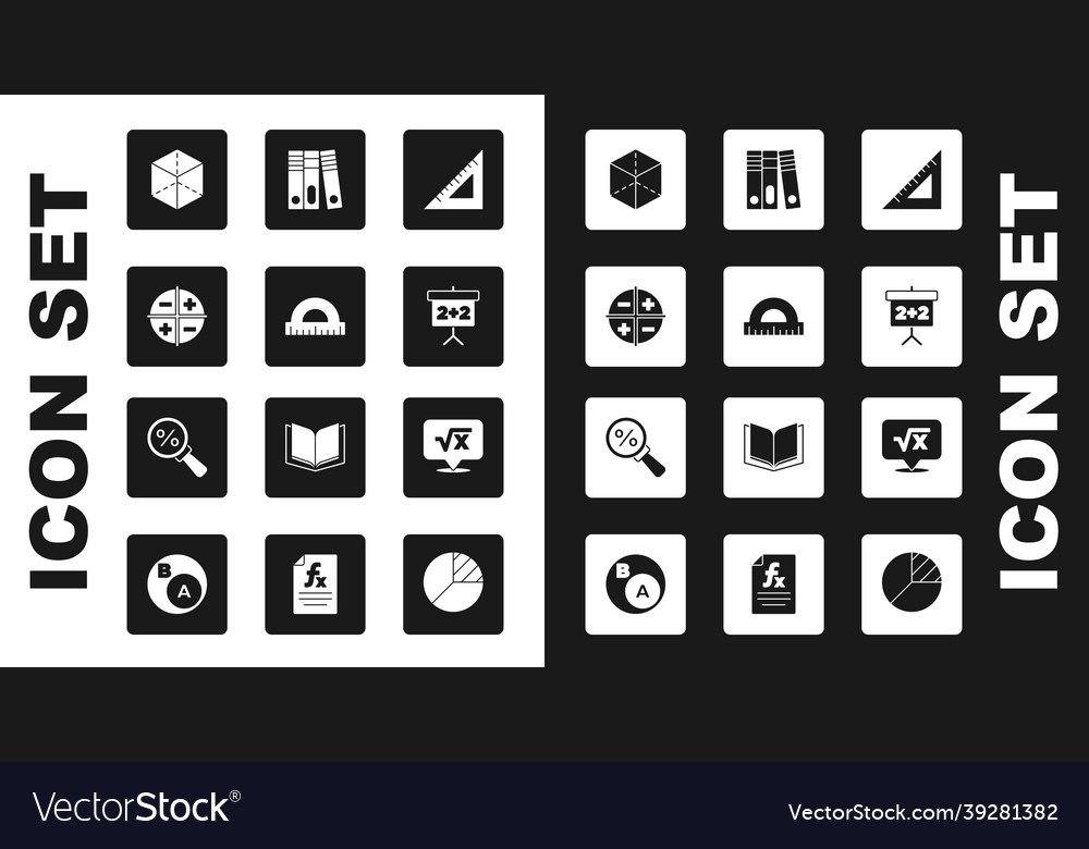 Set Triangular Ruler Protractor Xyz Coordinate Vector Image