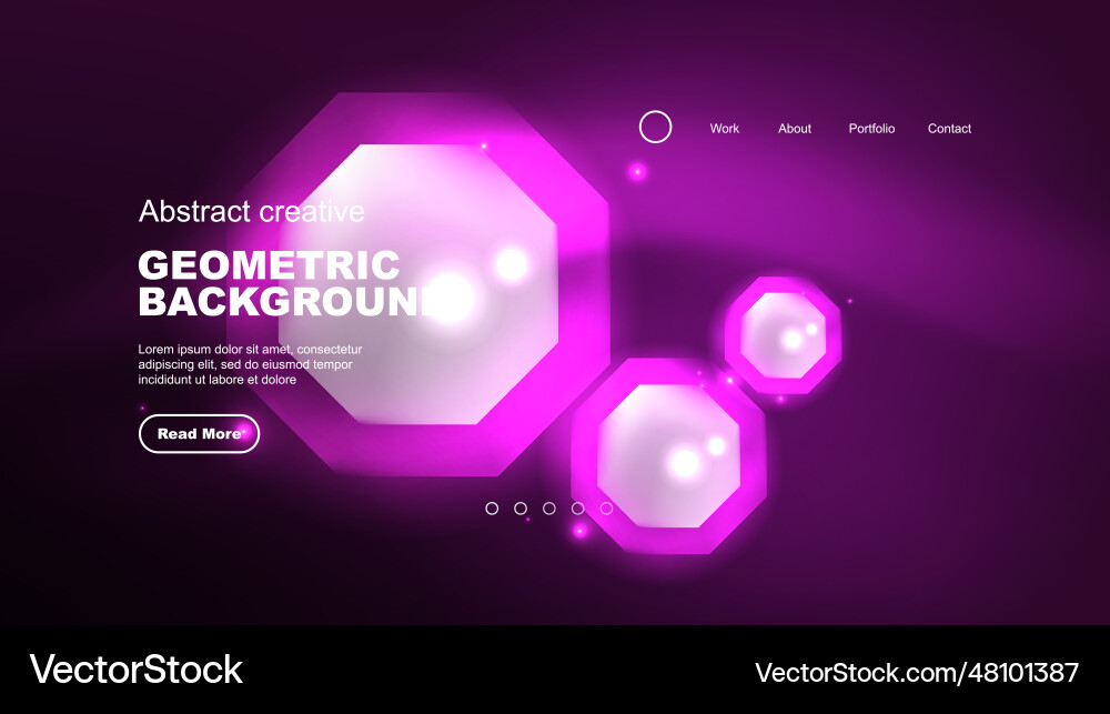 Abstract background landing page glass geometric Vector Image