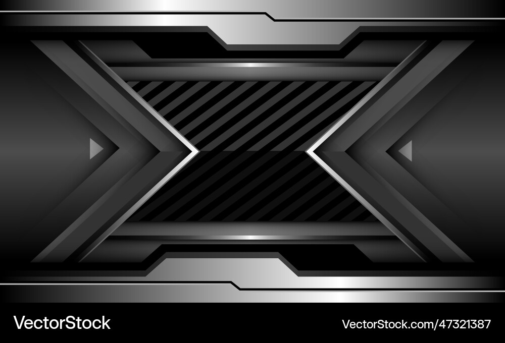 Abstract grey silver black cyber metal geometric Vector Image