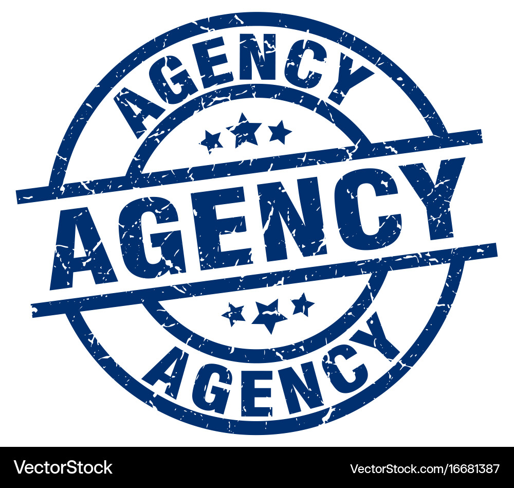 Agency blue round grunge stamp Royalty Free Vector Image