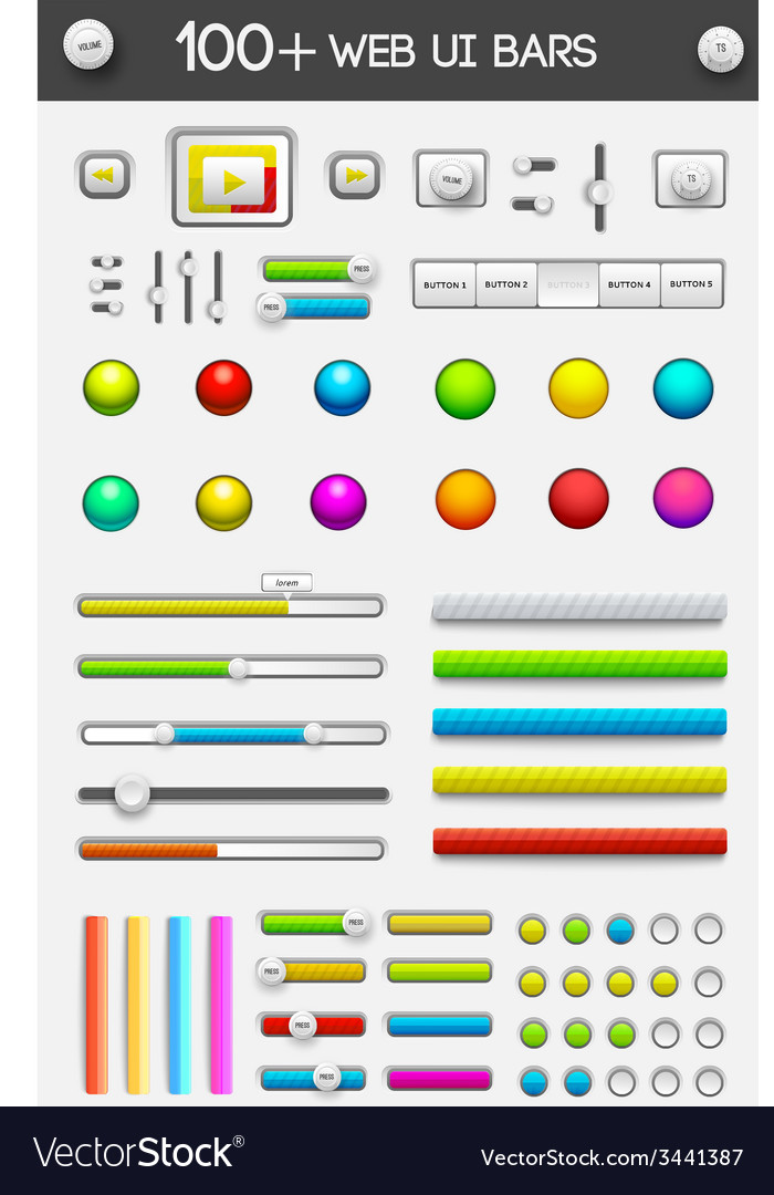 Big collection of web ui elements Royalty Free Vector Image