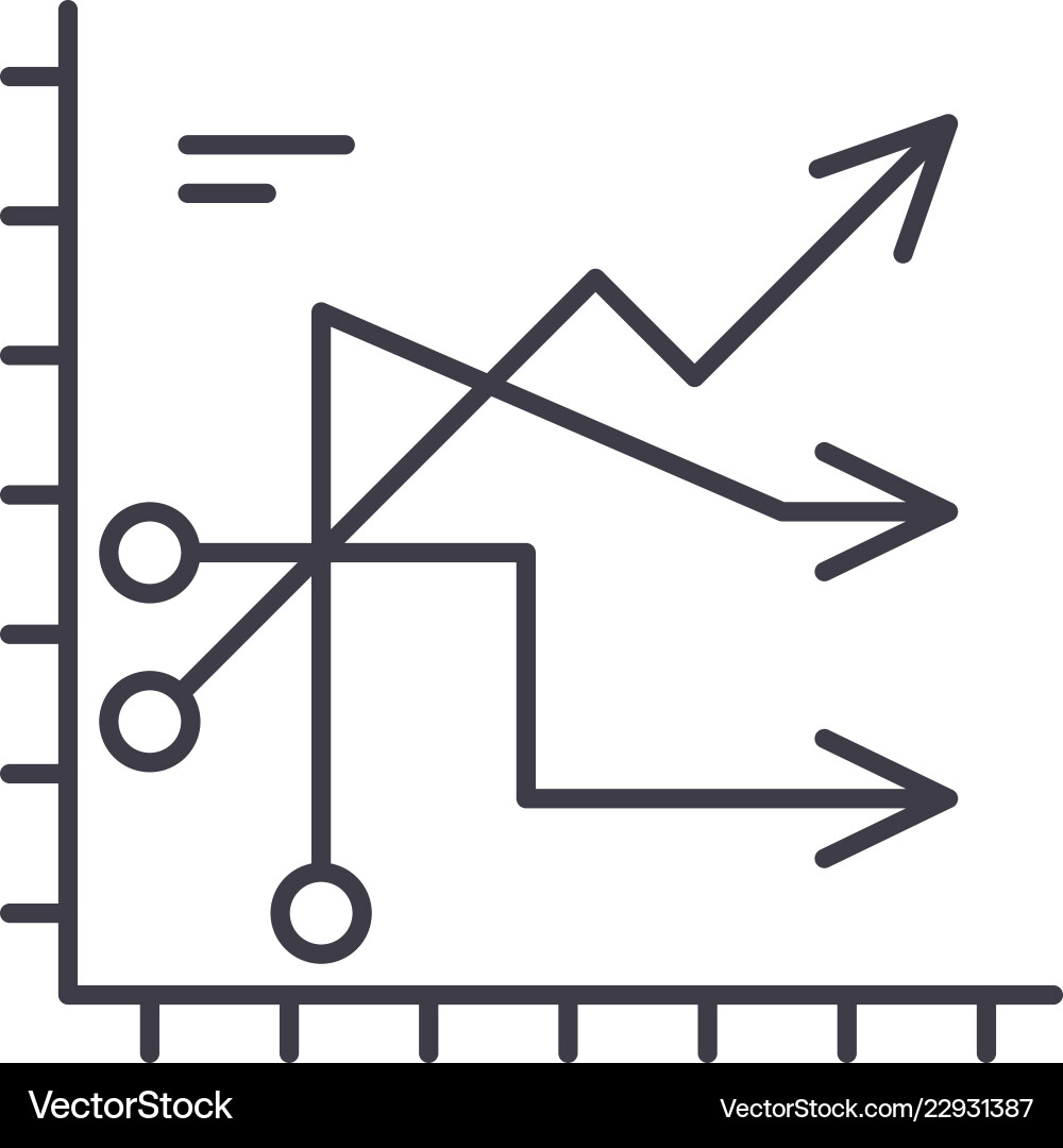 Business trends line icon concept Royalty Free Vector Image