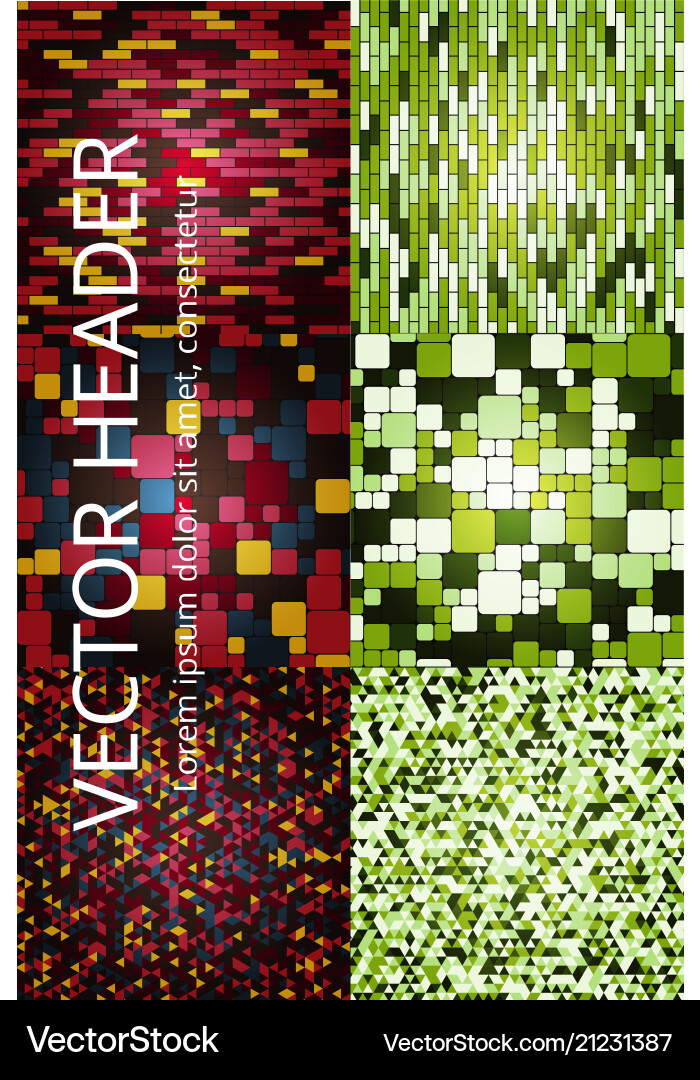 Colorful mosaic covers design minimal geometric Vector Image