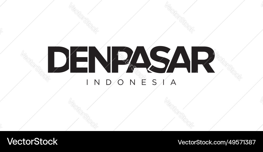 Denpasar in the indonesia emblem design Royalty Free Vector