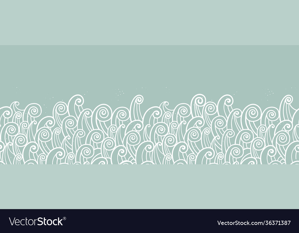 Hand drawn doodle waves seamless pattern fun Vector Image
