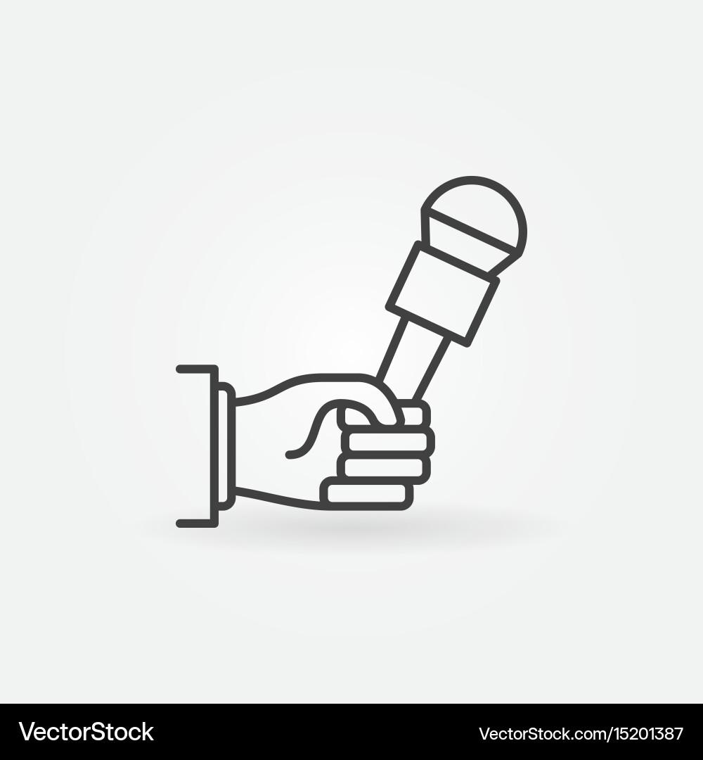 Hand holding microphone icon Royalty Free Vector Image