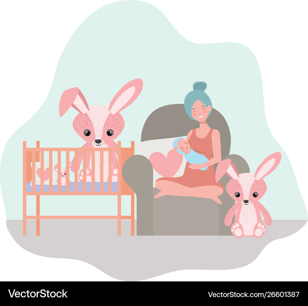 Isolated mother with baby design Royalty Free Vector Image