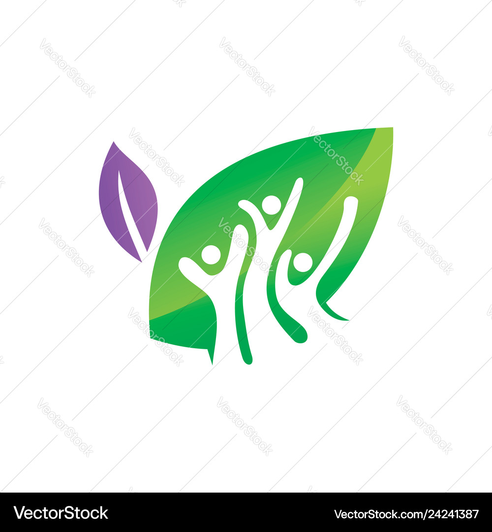 Leaf logo design template set Royalty Free Vector Image