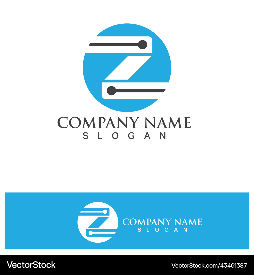 Letter z number 2 logo icon design template Vector Image