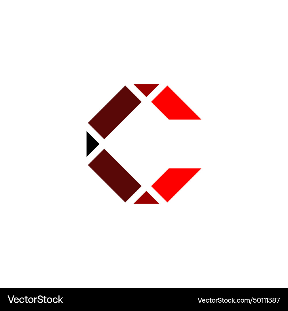 Logo letter c red icon symbol Royalty Free Vector Image