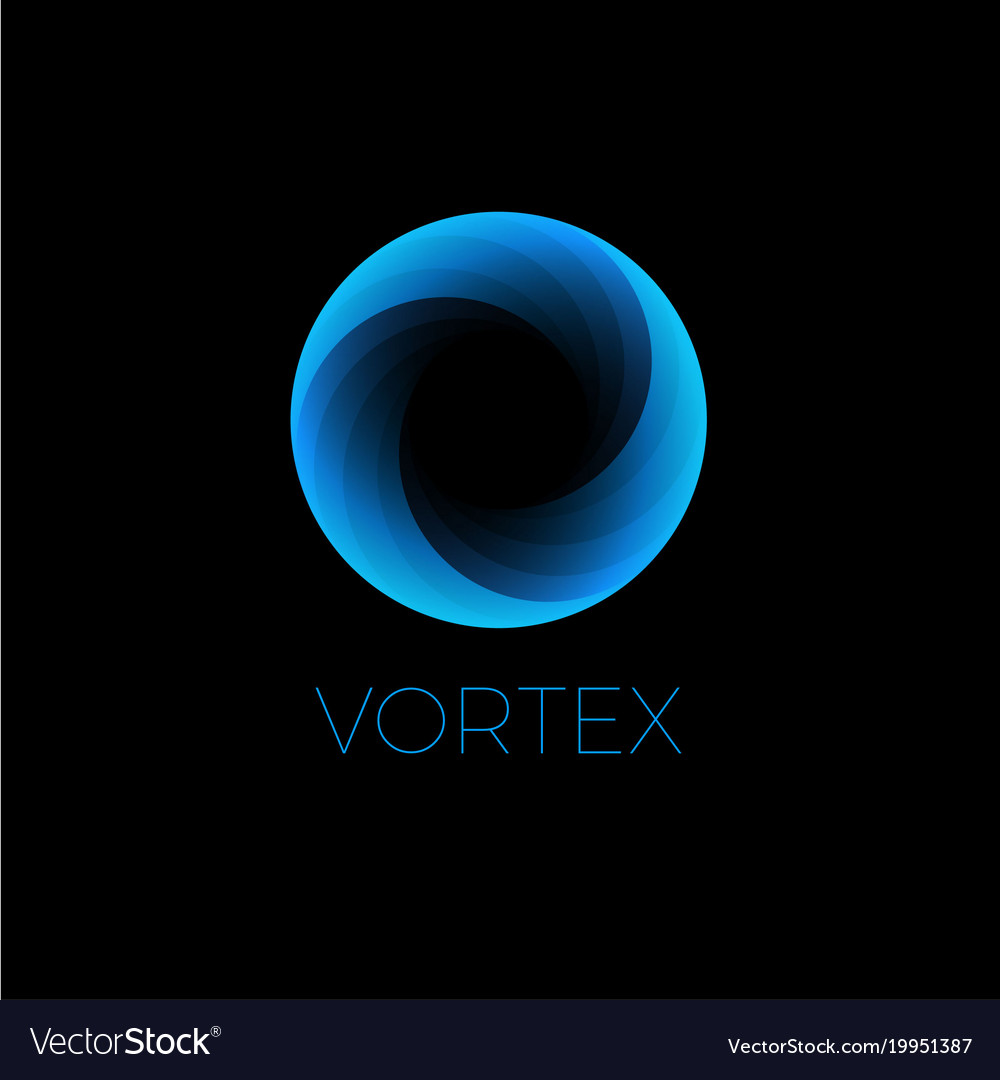 Logo vortex blue o monogram Royalty Free Vector Image