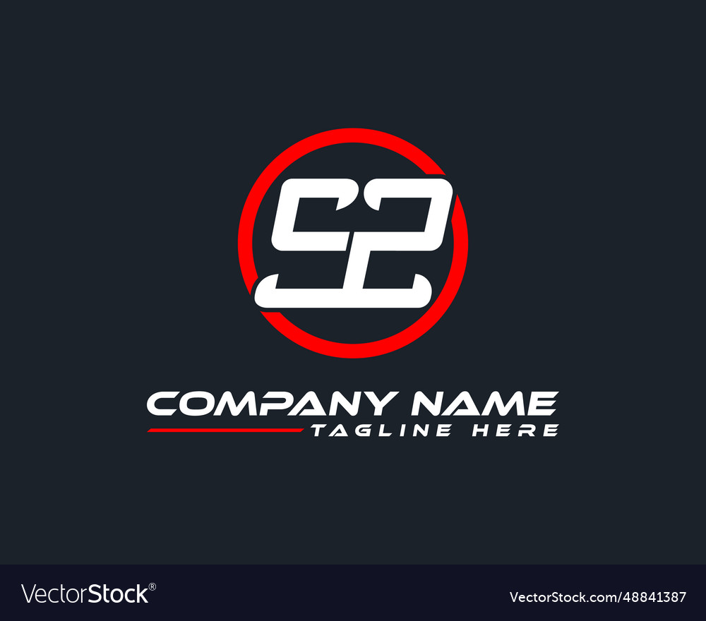 Minimal And Monogram Letter Sz Zs Logo Design Vector Image