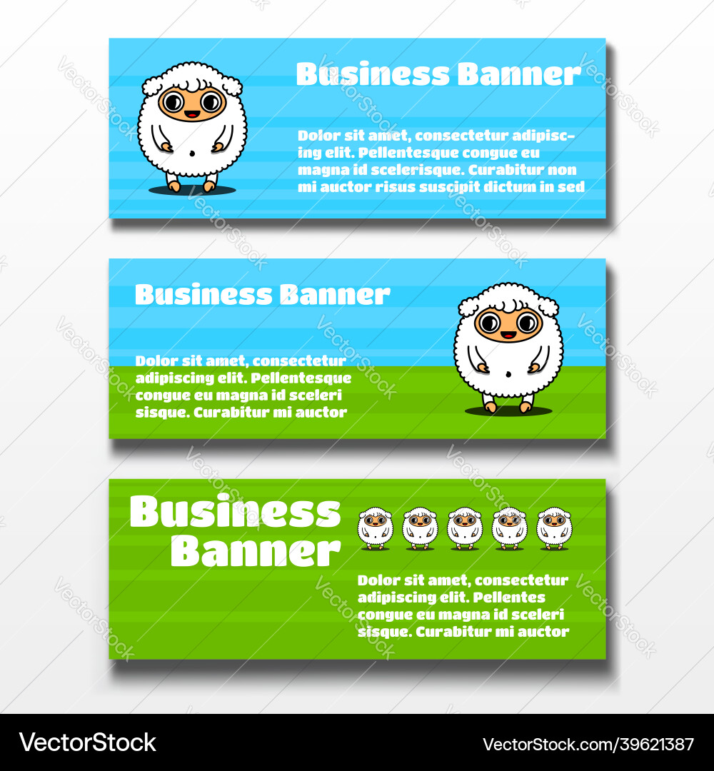 Set of three business banners Royalty Free Vector Image