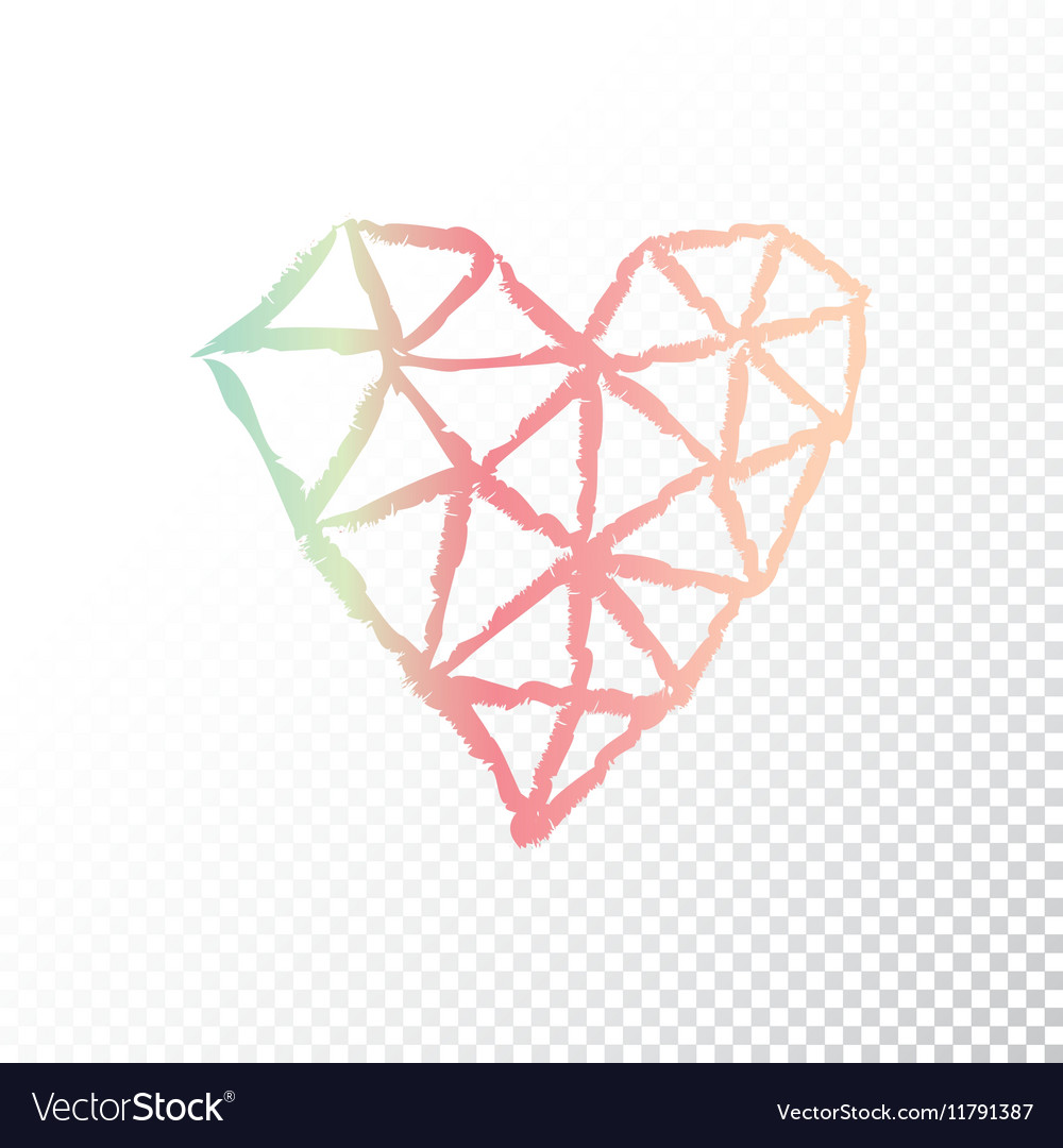 Triangular heart Royalty Free Vector Image - VectorStock