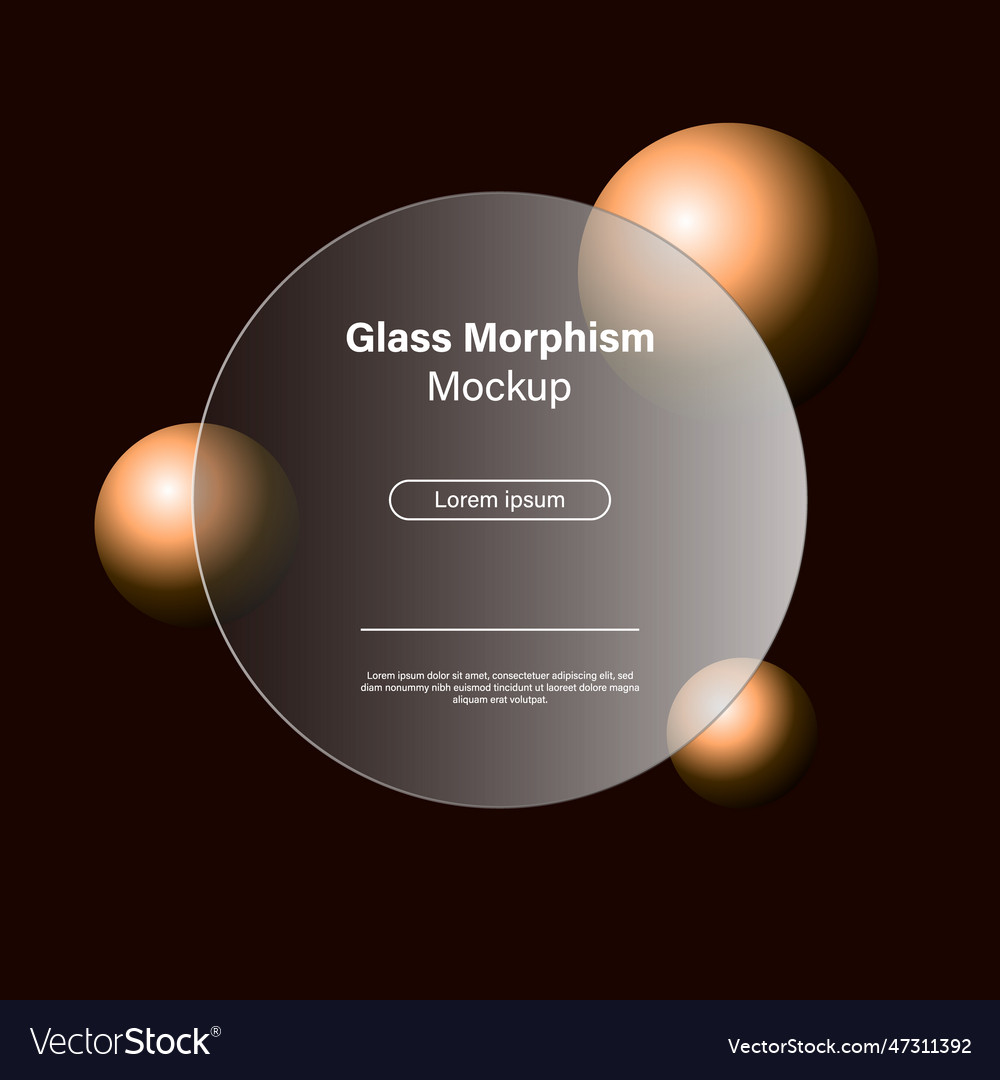 3d website interface glass morphism effect Vector Image