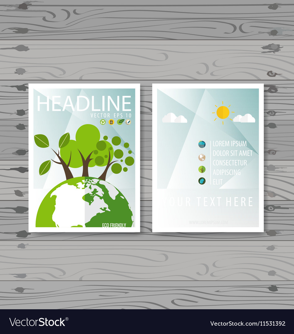 Brochure flyer design layout template ecology Vector Image