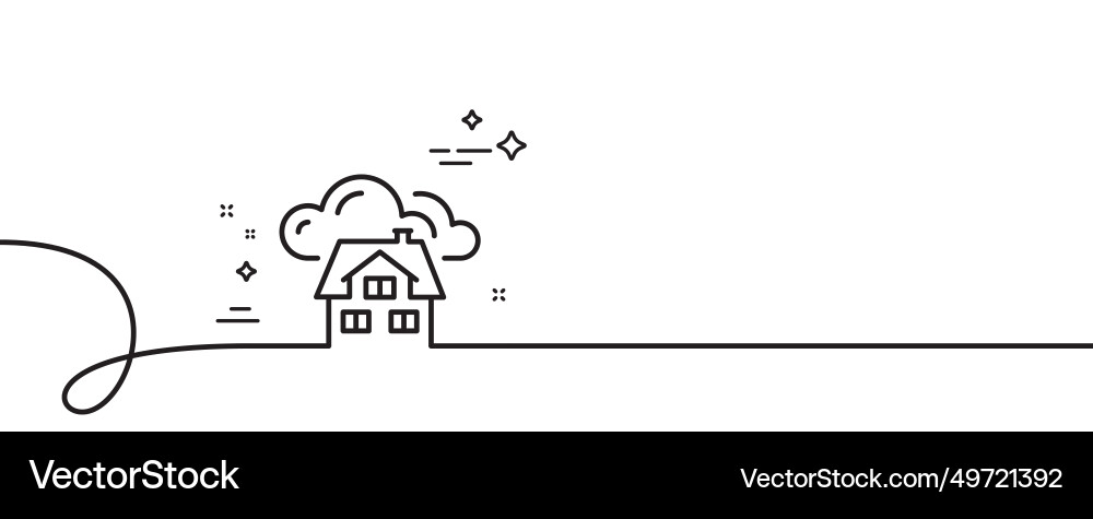 Building line icon house architecture sign Vector Image