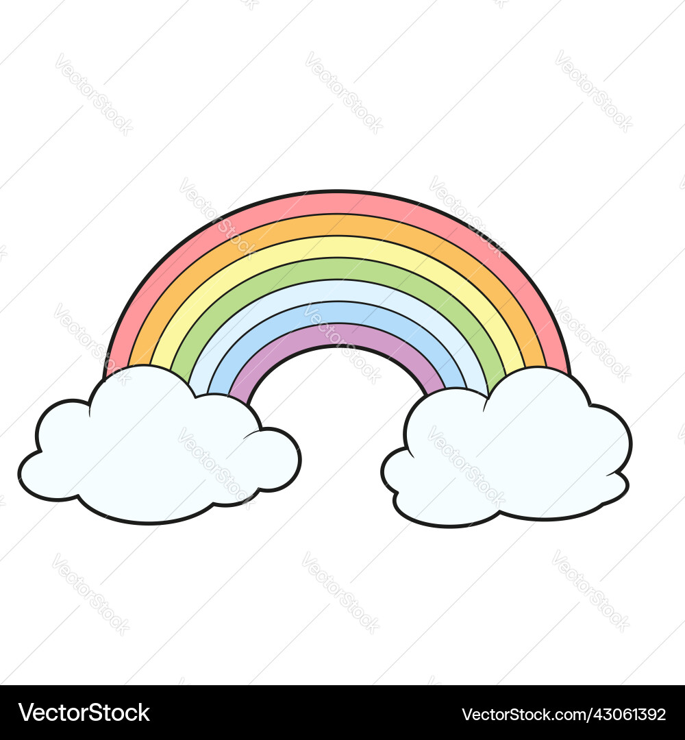 Cartoon rainbow color variation for coloring page Vector Image