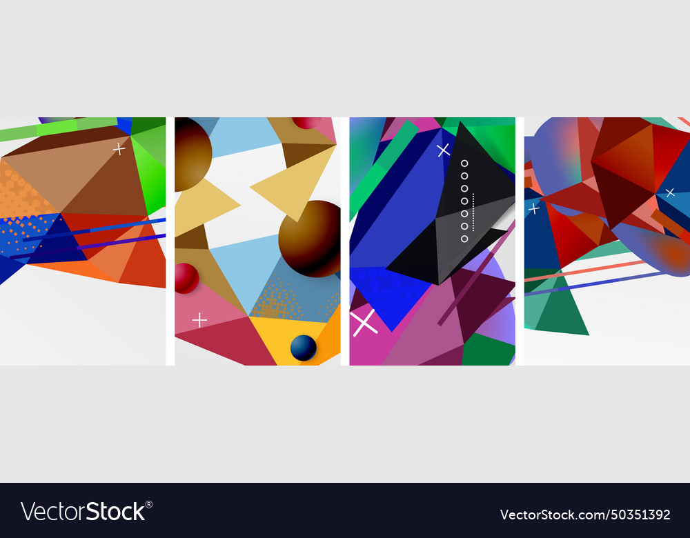 Geometric elements in abstract poster composition Vector Image