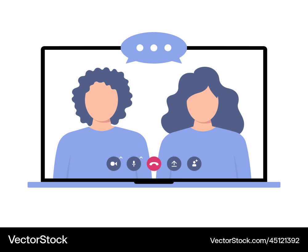 Girls talking on video call video call Royalty Free Vector