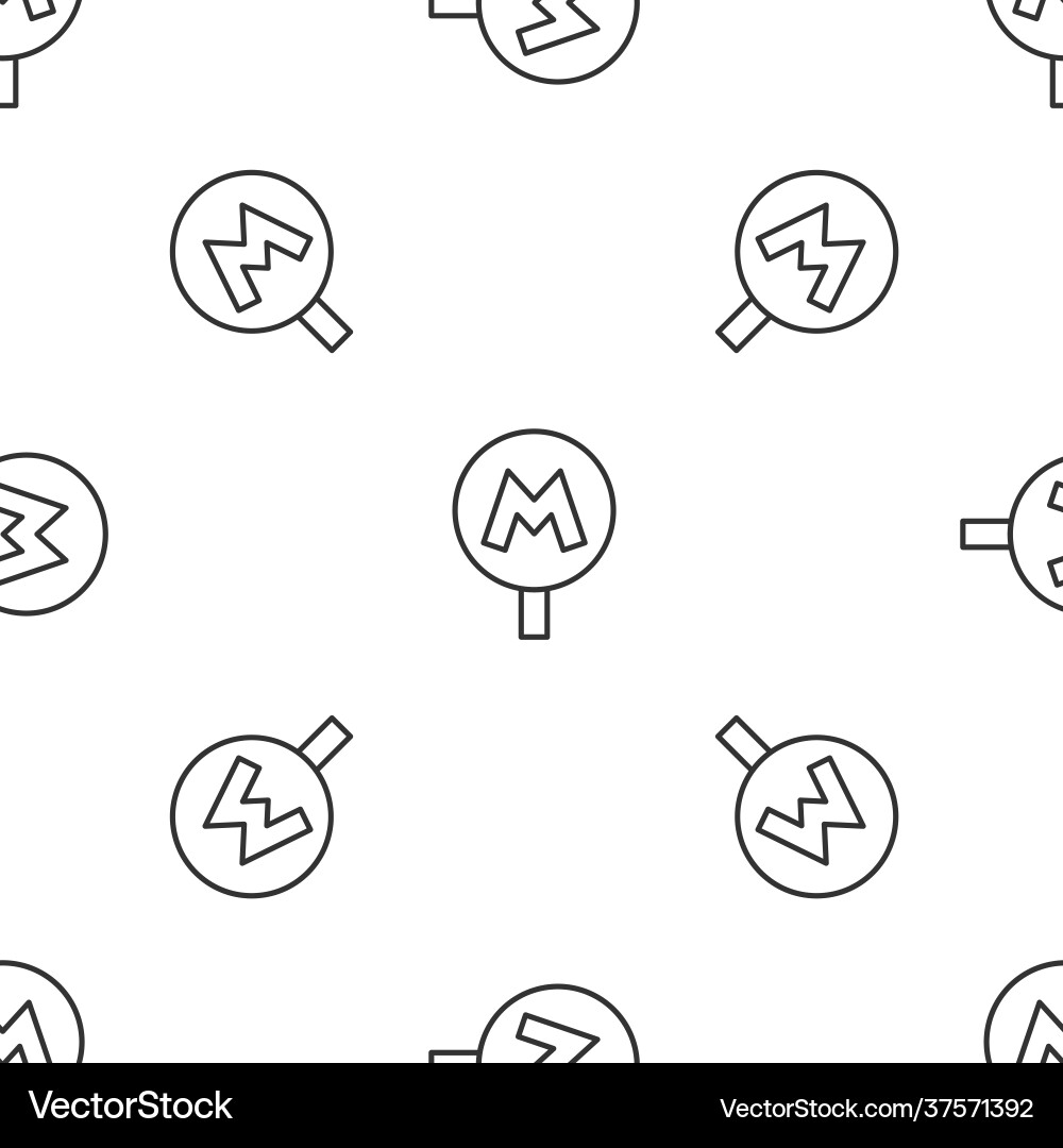 Grey line metro or underground or subway icon Vector Image