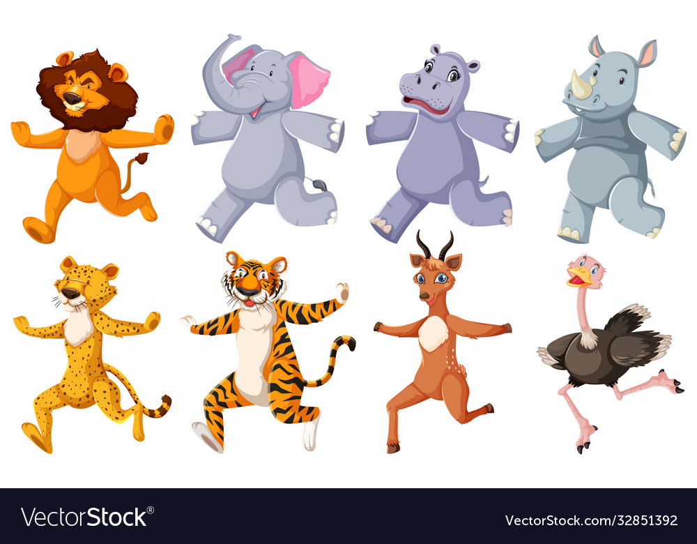 Group running animals Royalty Free Vector Image