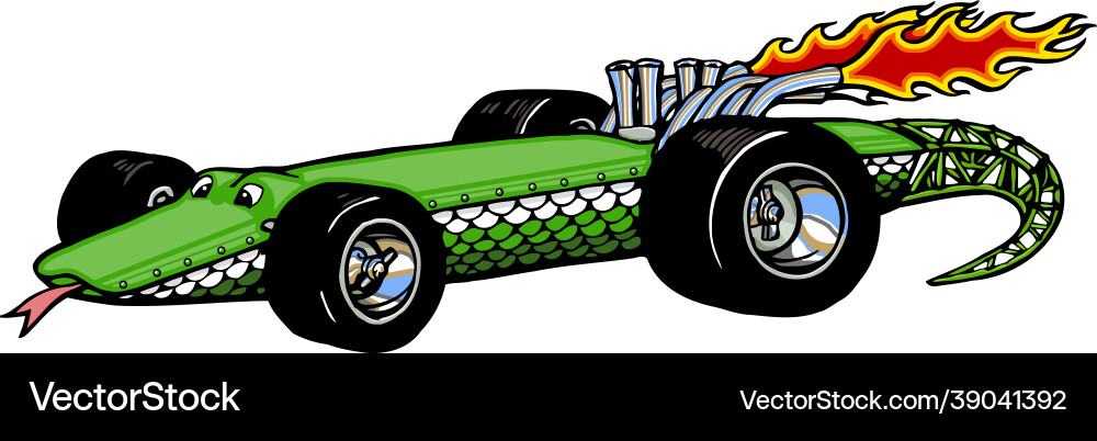 Mechanical snake animal race car Royalty Free Vector Image