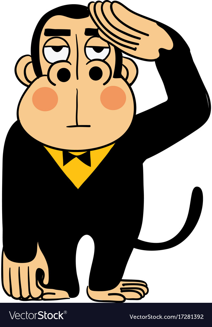 Monkey action gorilla Royalty Free Vector Image