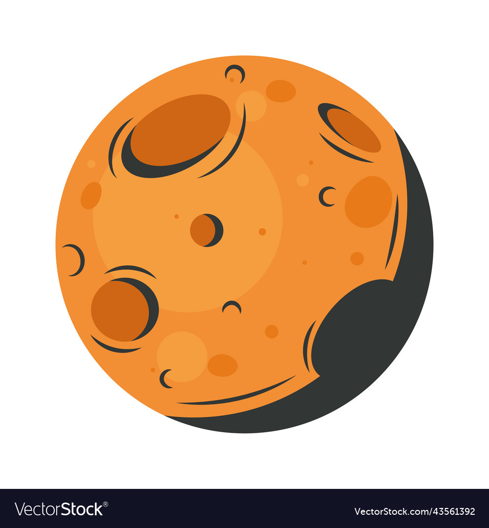 Orange planet space outer Royalty Free Vector Image