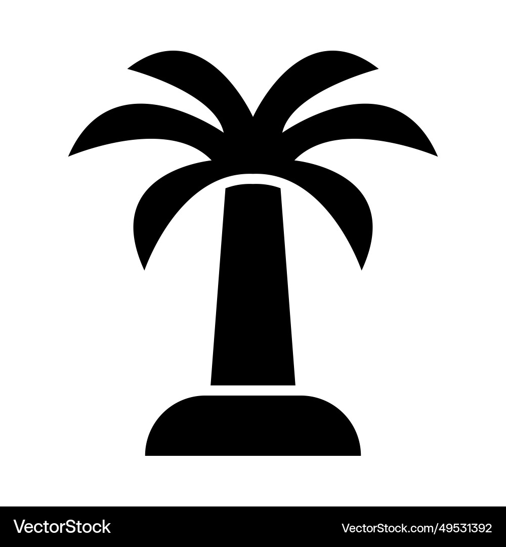 Palm tree glyph icon for personal and commercial Vector Image