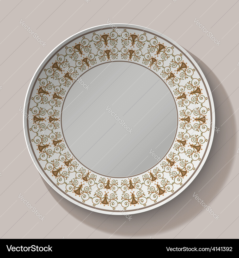 Plate with ornament stylized the ancient roman Vector Image