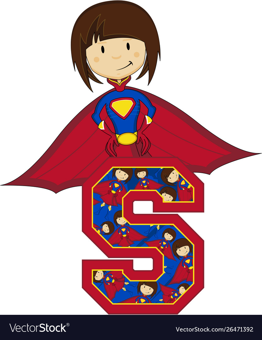 S is for superhero Royalty Free Vector Image - VectorStock