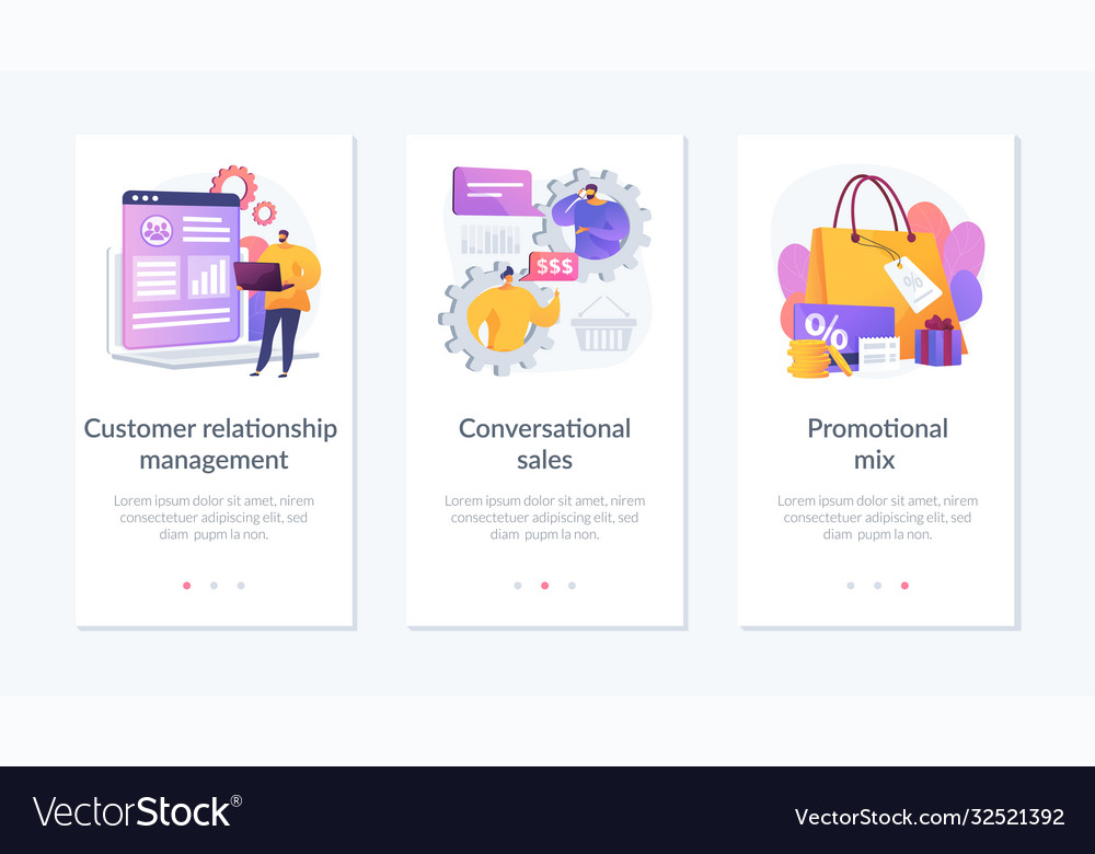 Selling techniques app interface template Vector Image
