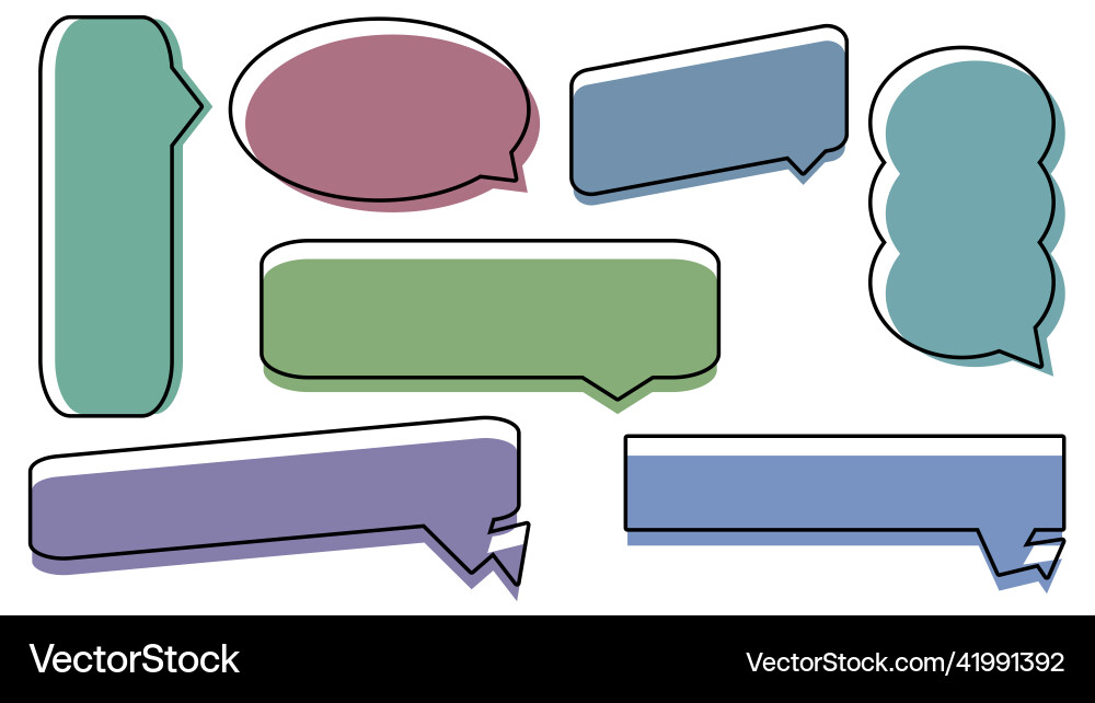Set of blank abstract colorful speech bubble Vector Image