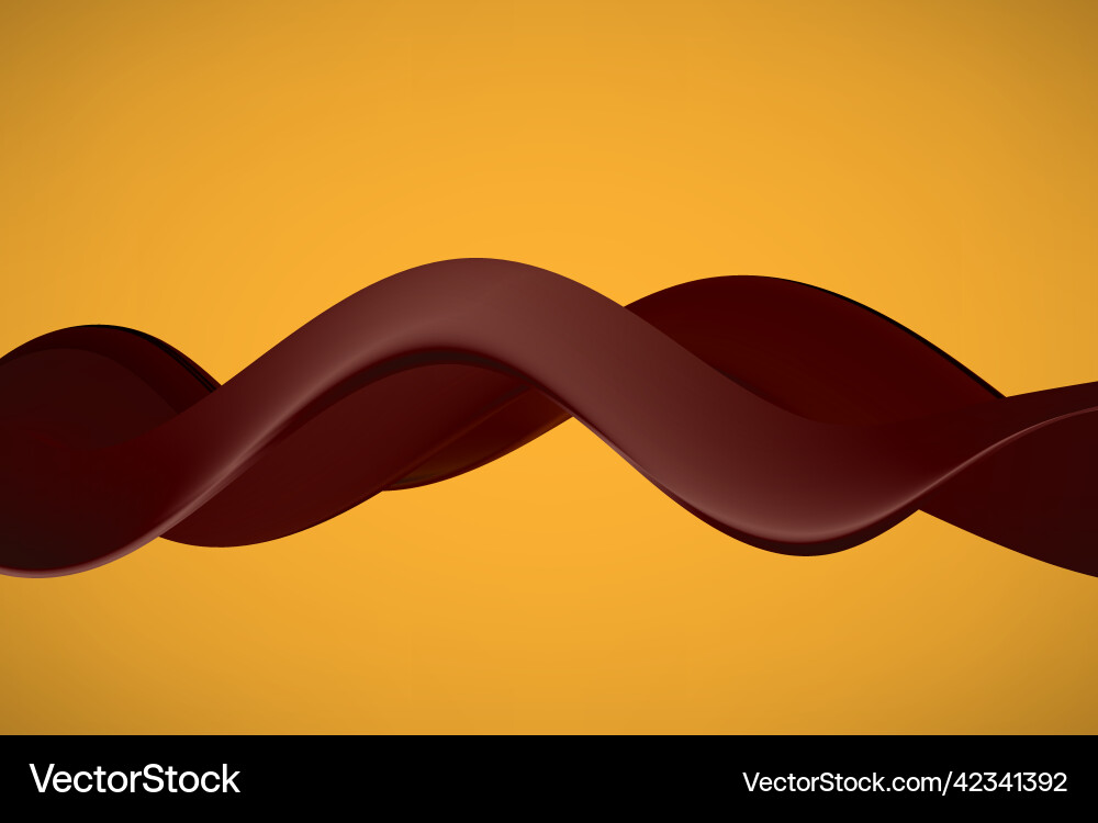 Smooth wave of dark chocolate brown isolated Vector Image