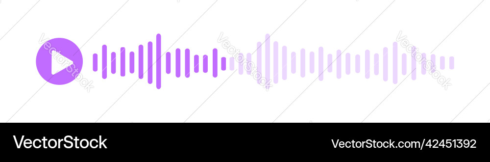 Voice message icon audio chat with play sign Vector Image
