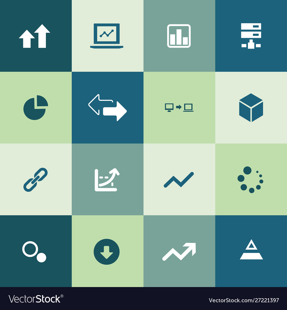 Big data database icons universal set for web Vector Image