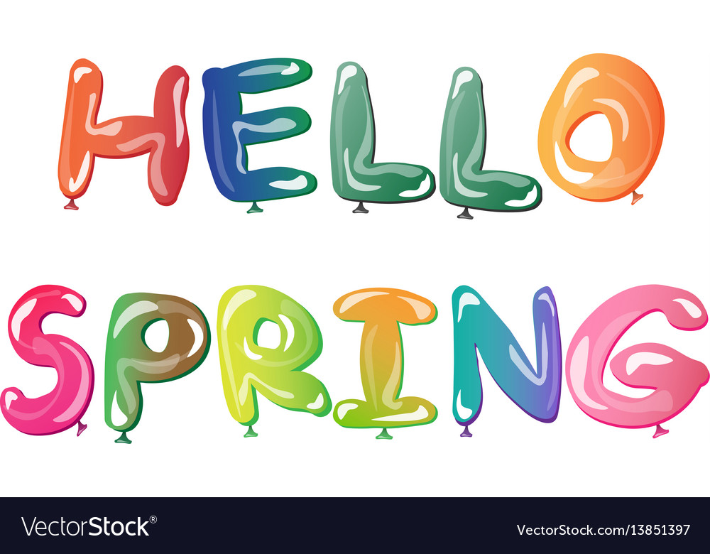 Bright springcard template hello spring Royalty Free Vector