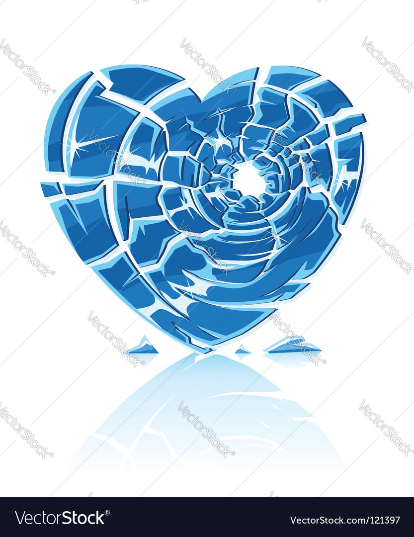 Broken heart Royalty Free Vector Image - VectorStock