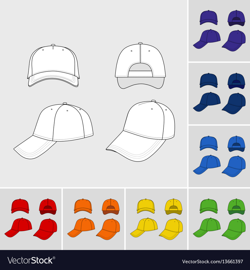 Cap set Royalty Free Vector Image - VectorStock