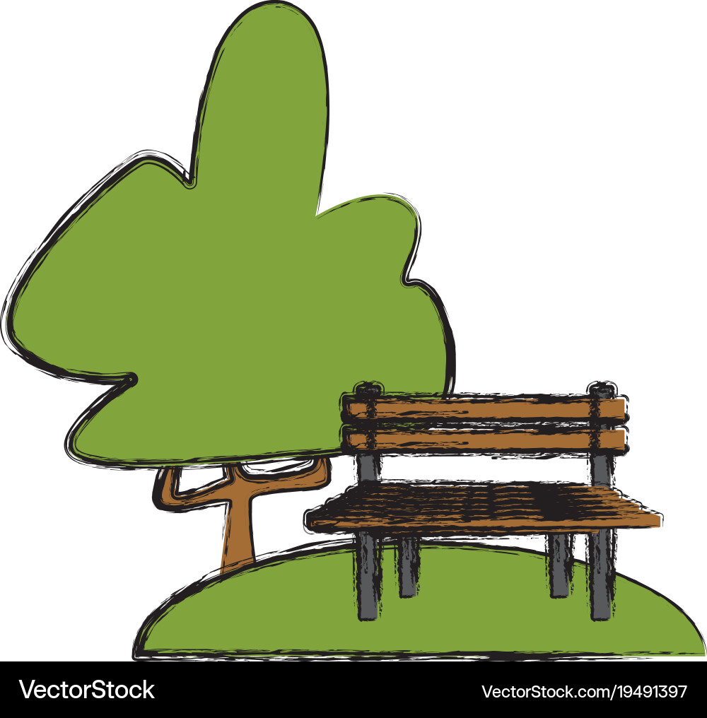 Chair in the park Royalty Free Vector Image - VectorStock