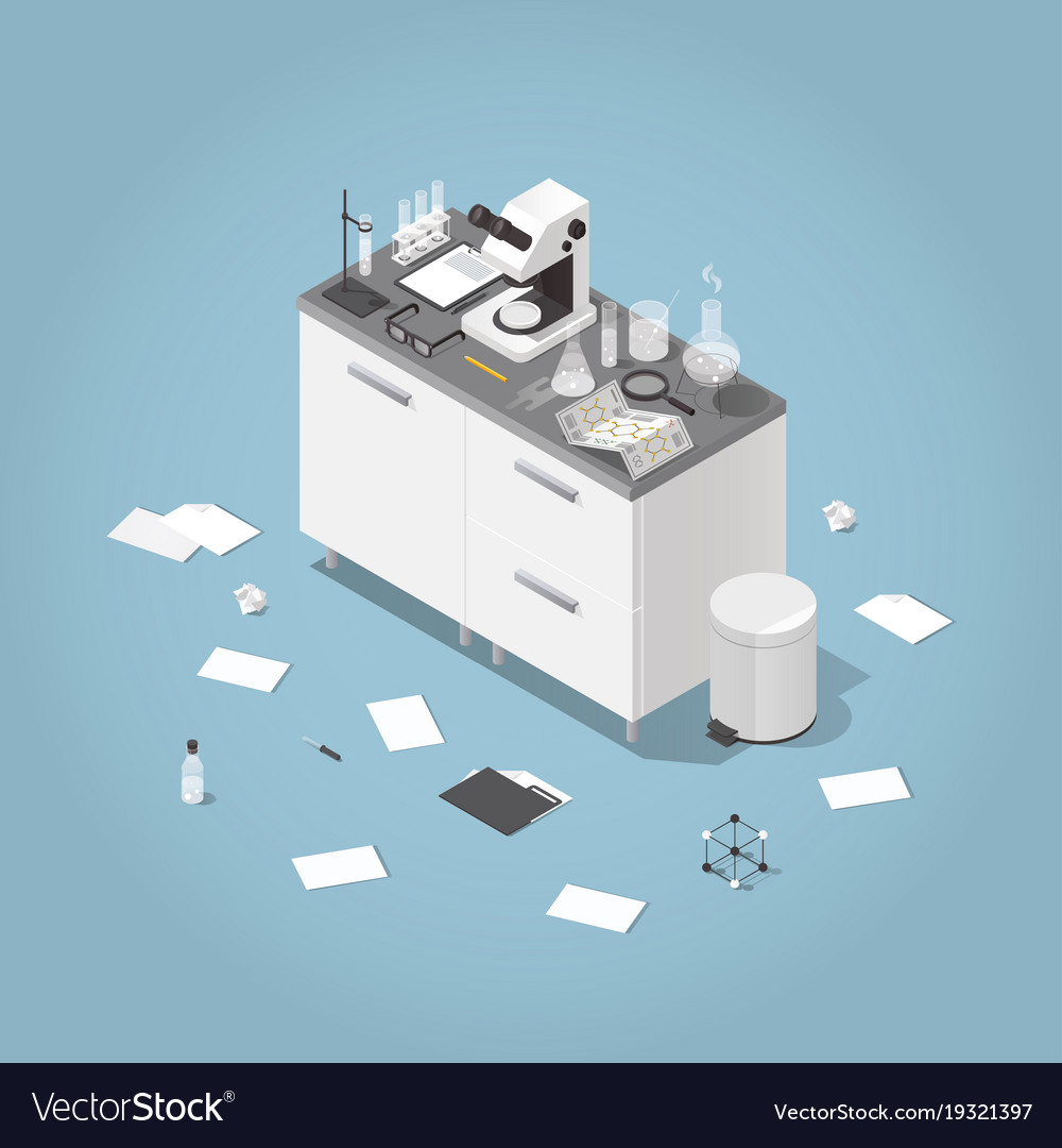 Chemical laboratory isometric Royalty Free Vector Image Chemical laboratory isometric Royalty Free Vector Image