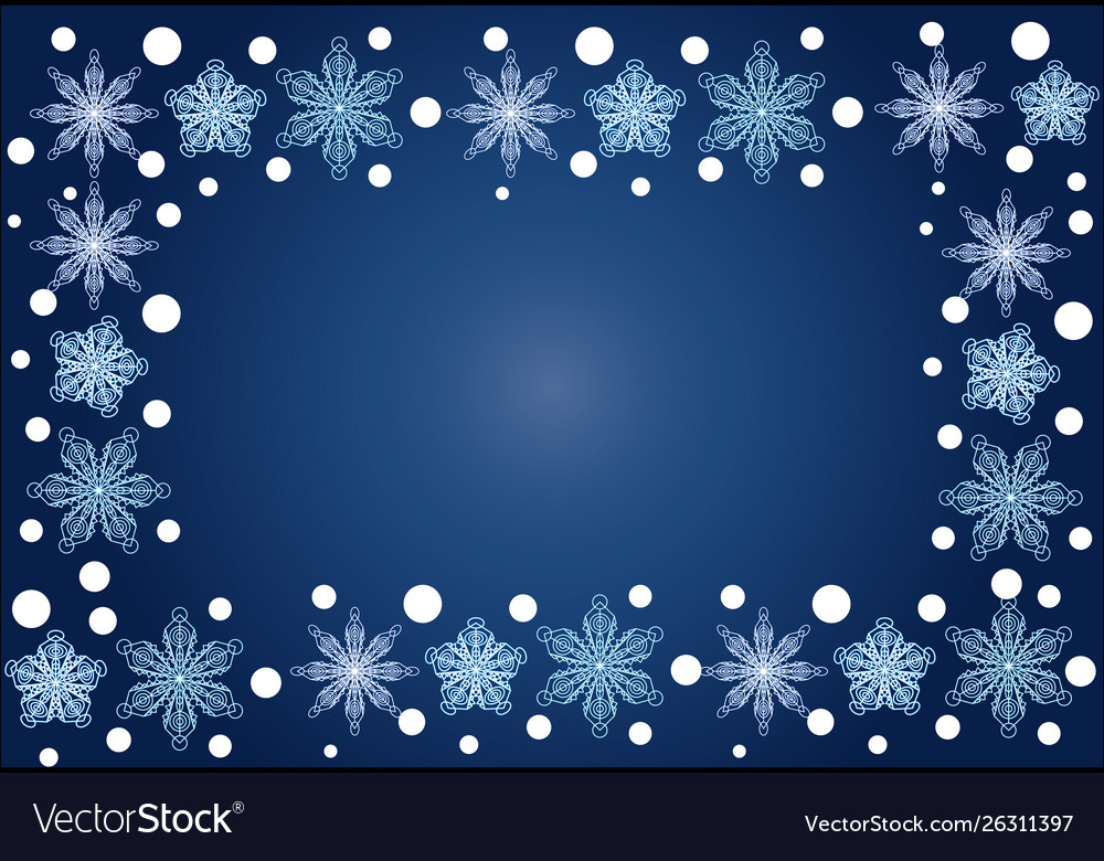 Christmas winter rectangular frame snowflakes Vector Image
