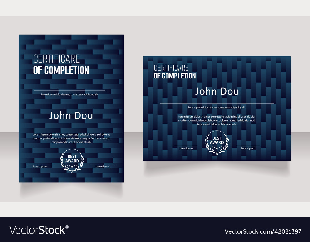 Class completion certificate design template set Vector Image