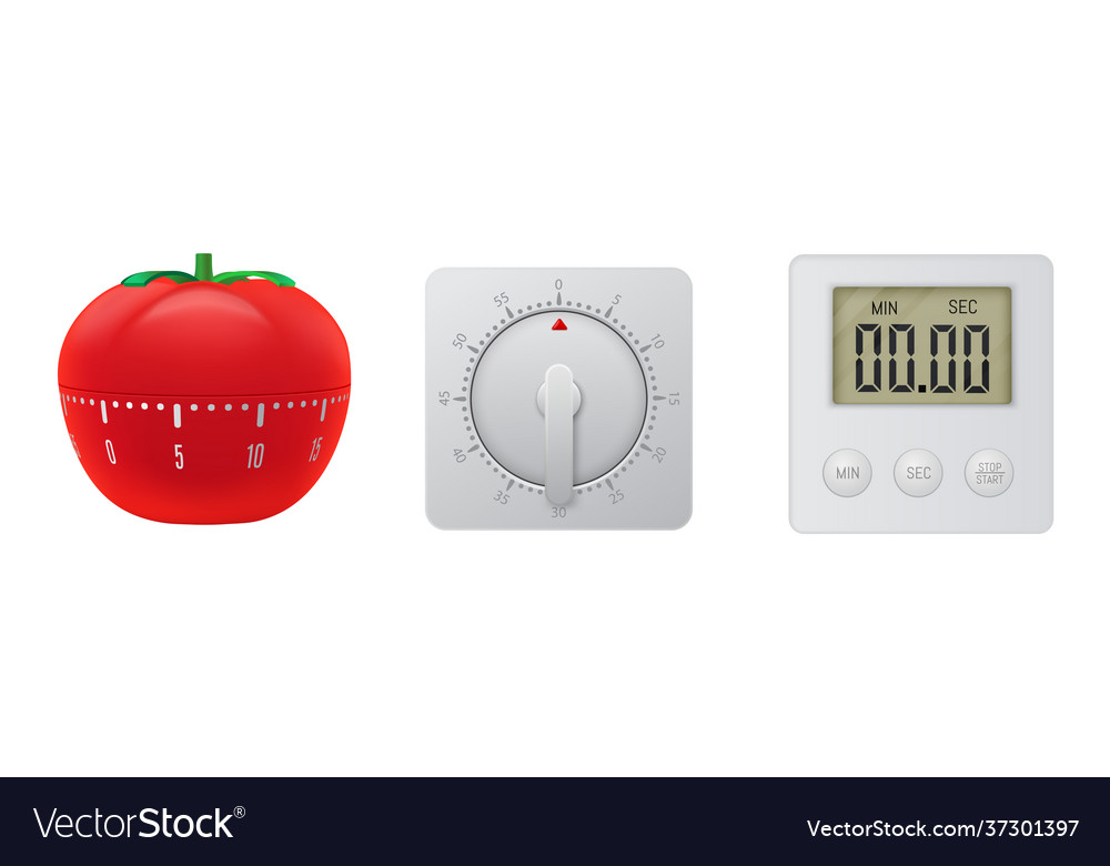 Collection realistic kitchen timer Royalty Free Vector Image