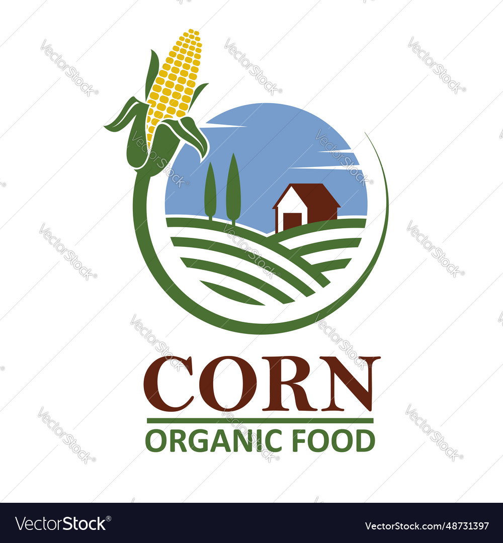 Corn stalk emblem Royalty Free Vector Image - VectorStock