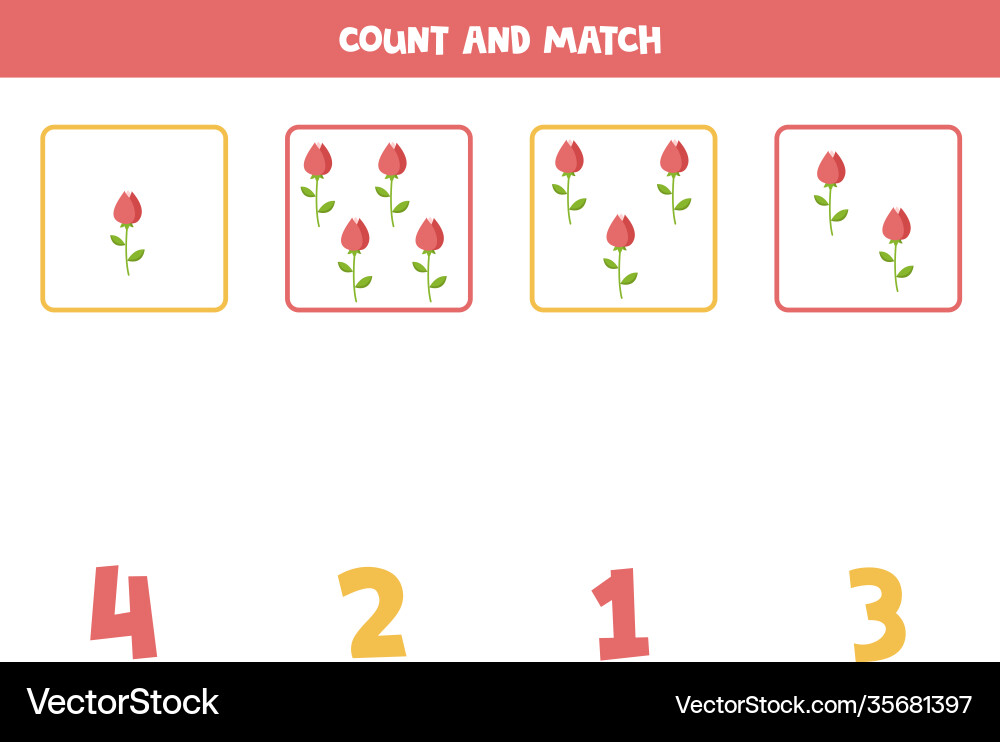 Counting game for kids math with cartoon Vector Image