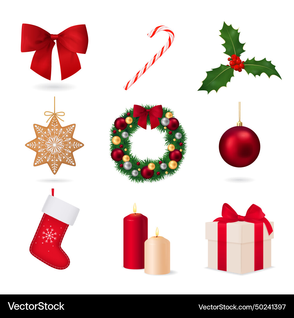 Elements of christmas collection Royalty Free Vector Image