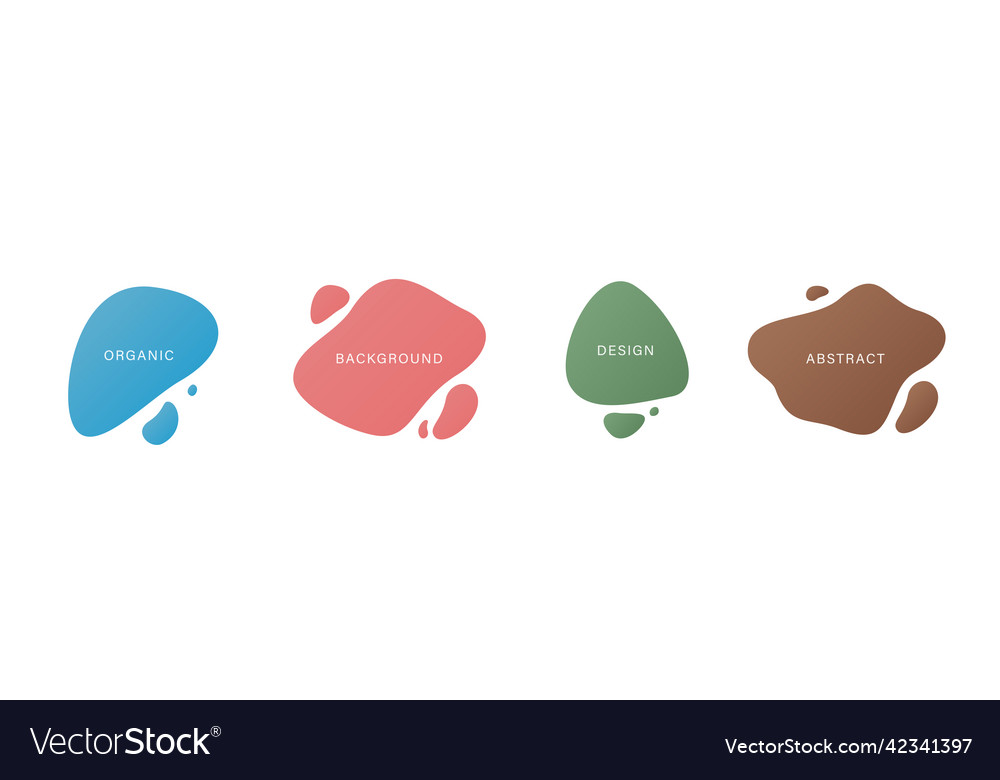 Fluid abstract shape element background set Vector Image